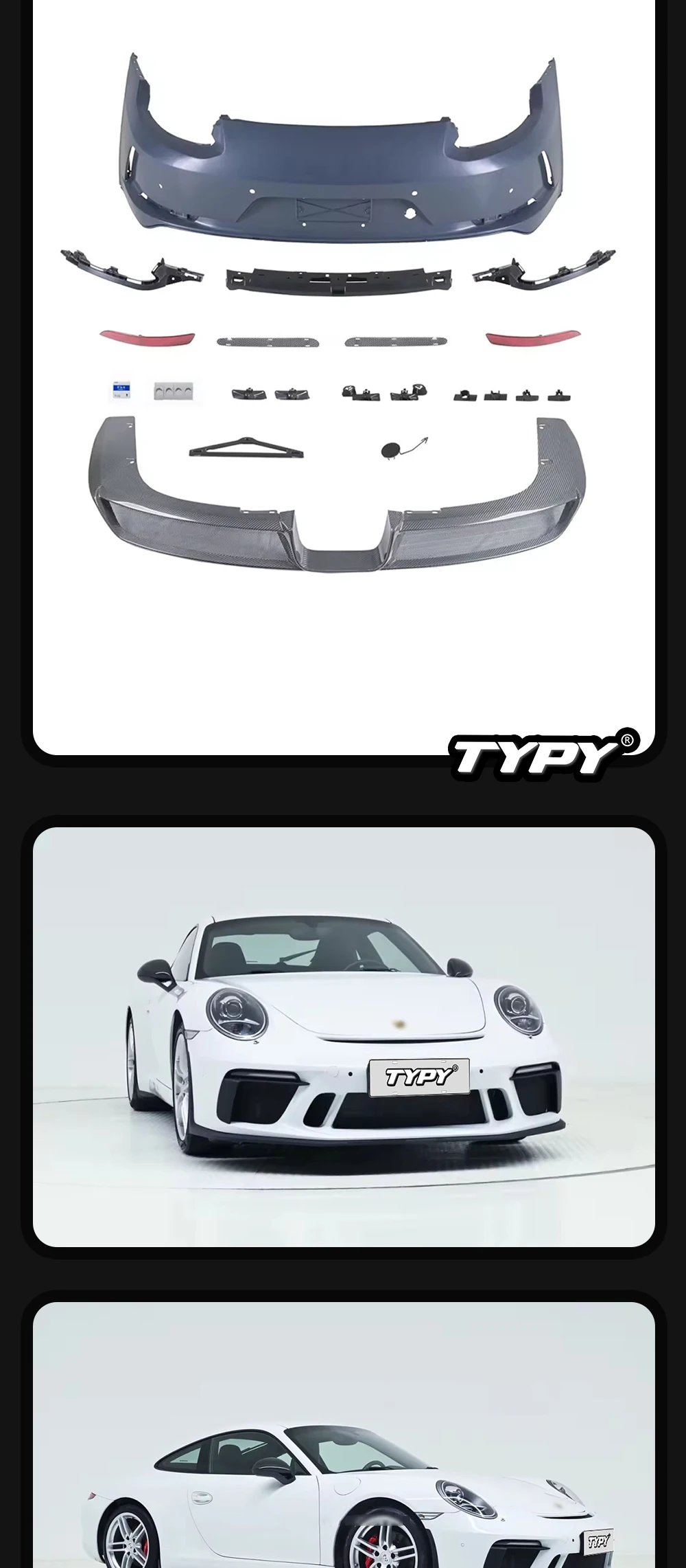 TYPY Modified Rear Bumper for Porsche 991 - Upgrade to GT3