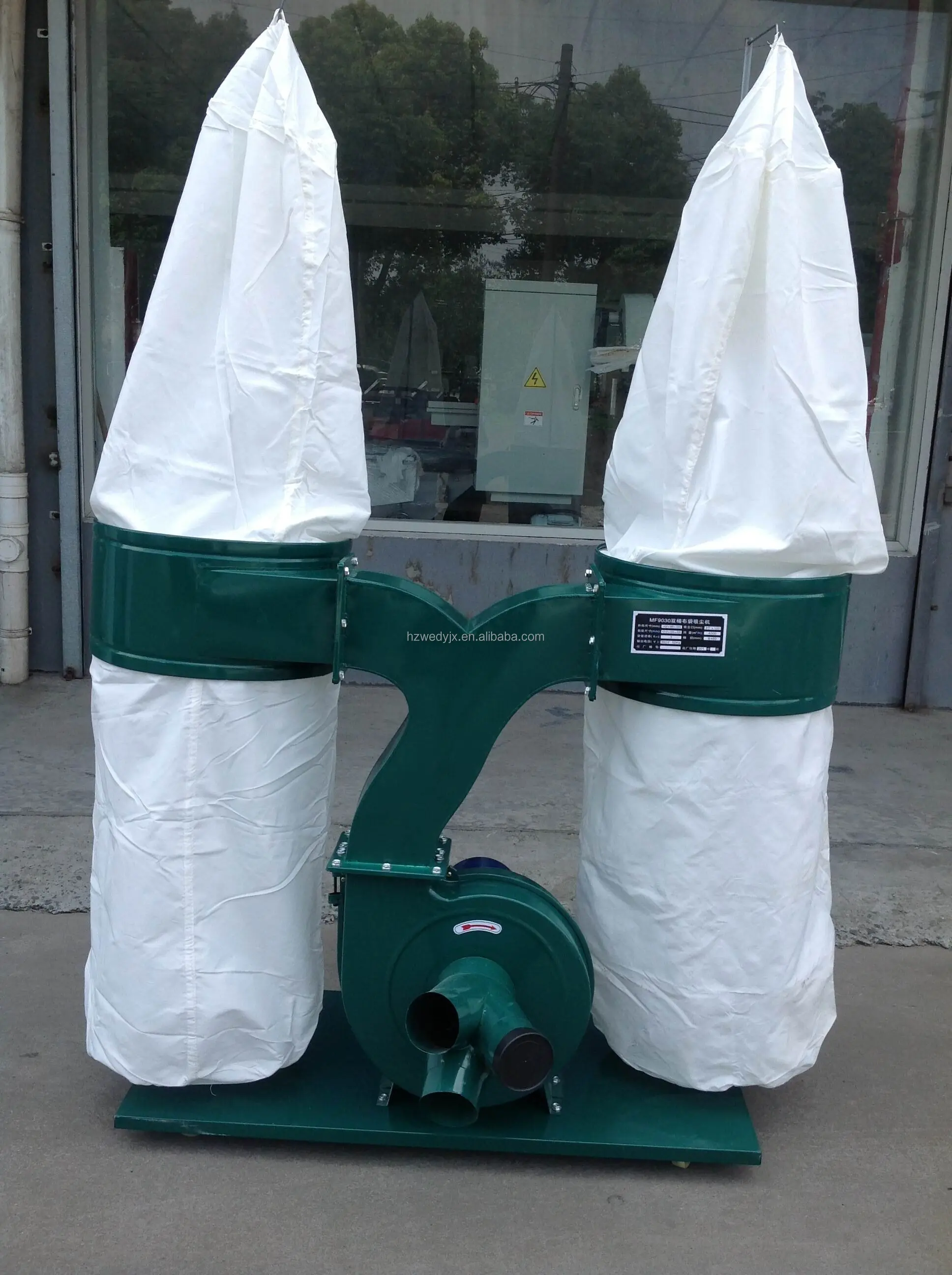 3KW 220V/380V Saw Extractor Dust Aspiration Double Barrels Wood Dust ...