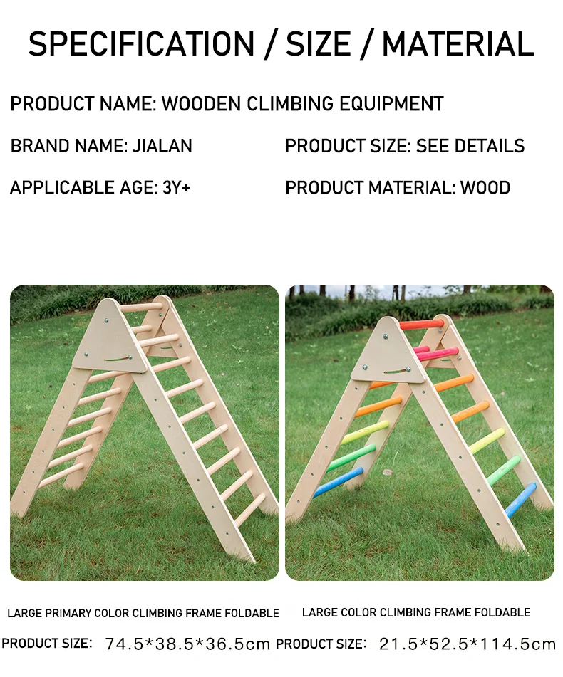 Triangle Climbing Toys Foldable Climbing Triangle Ladder Toys Wooden ...