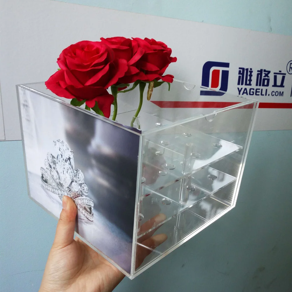 Acrylic Flower Box/plexiglass Rose Box With Romantic Pictures Inside ...
