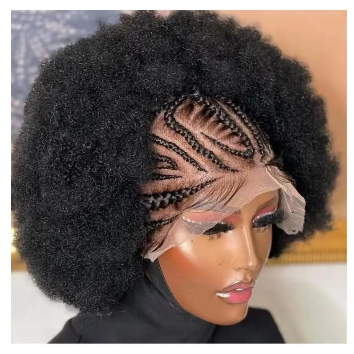 Bleached Invisible Knots High Density Afro Kinky Curly Wigs