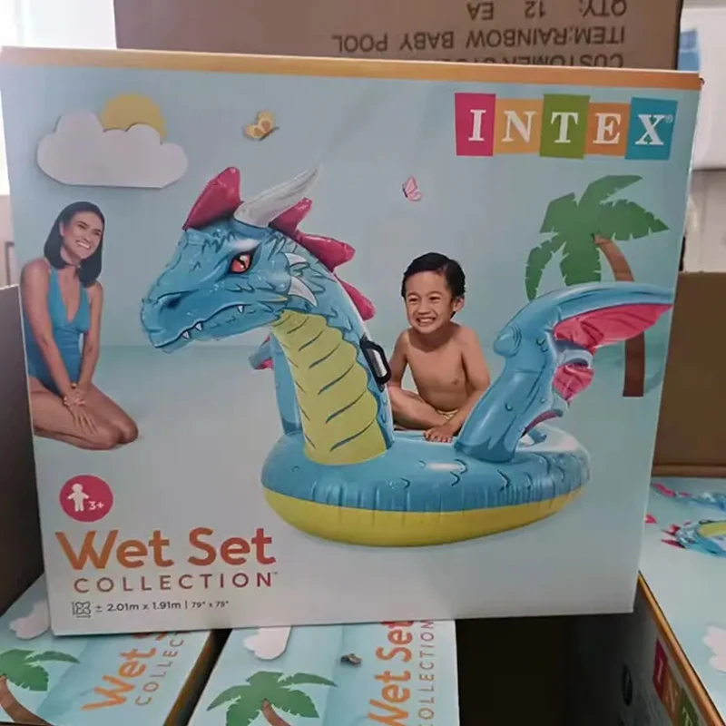 Intex 57563 Inflatable Animal Dragon Floating Mat Inflatable Ride-on ...