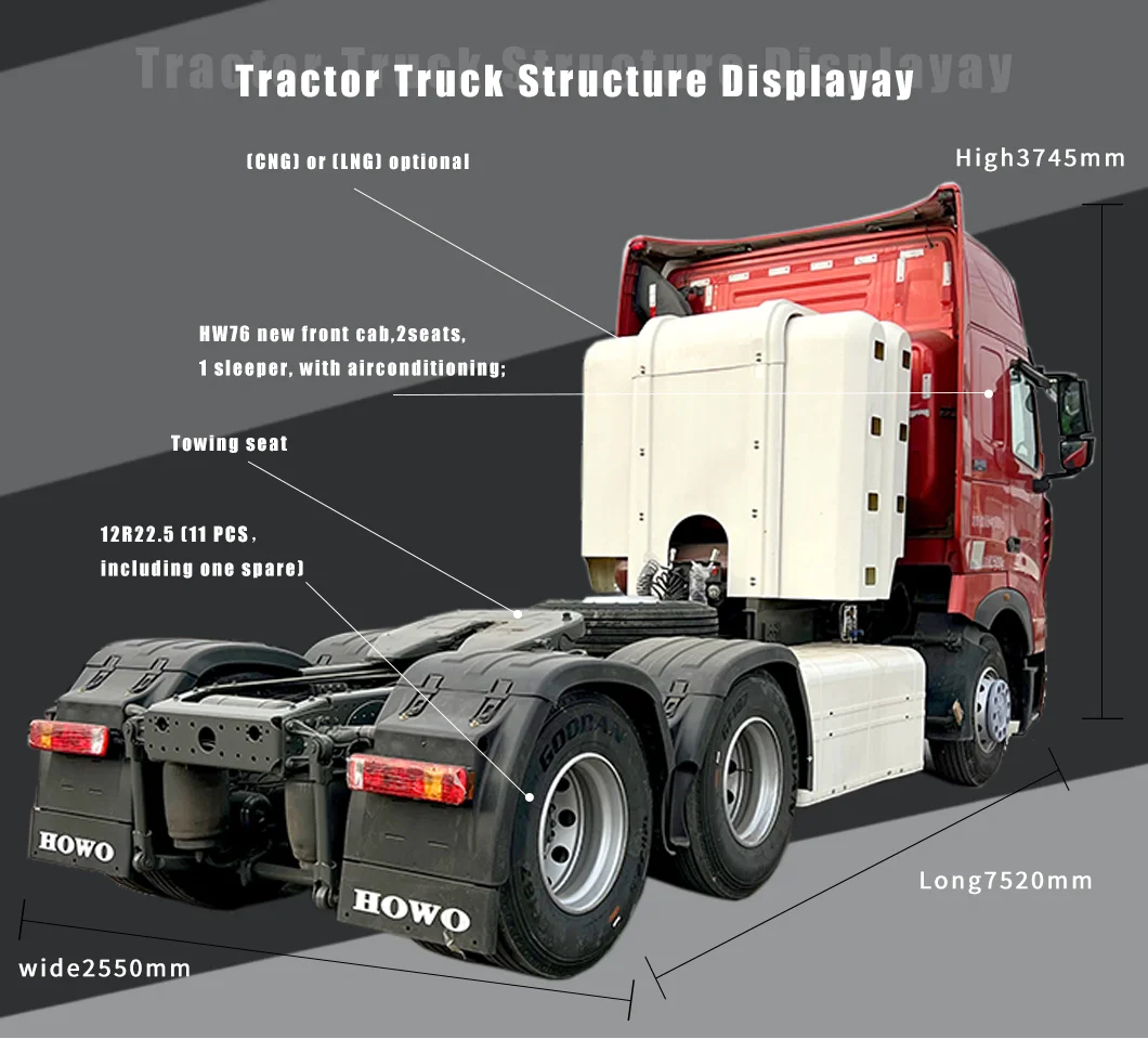 Good Condition Sinotruk Howo T7h Used Natural Gas Power 430 Hp 6*4 ...