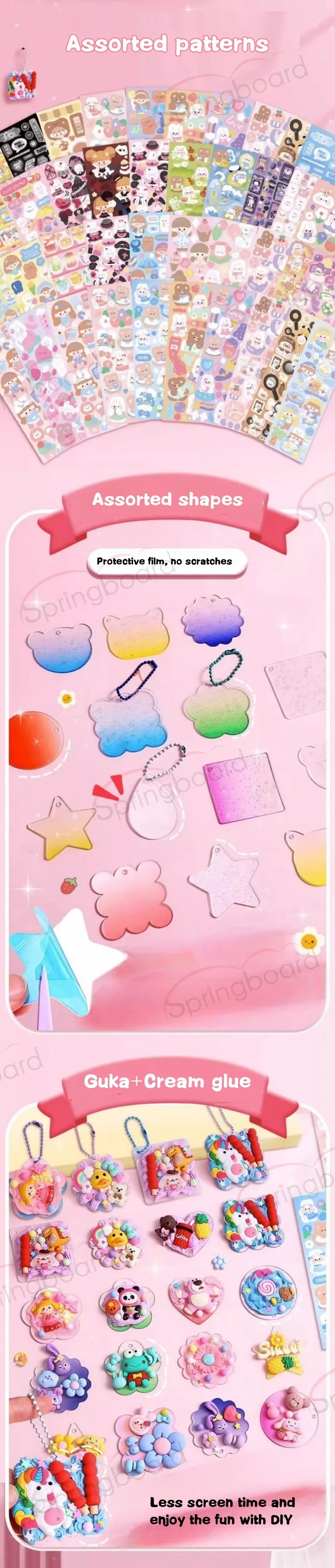 Deluxe Cream Glue Guka Diy Material Kit with Organizing Box Transparent ...