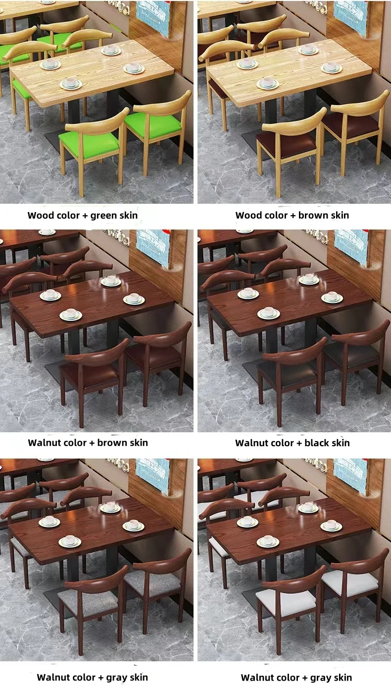 Solid Wood Restaurant Dining Table and Chair Sets