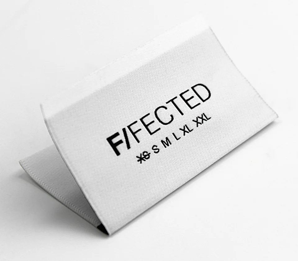 Wholesale Custom Brand LOGO Central Fold Woven Label for Clothing High ...