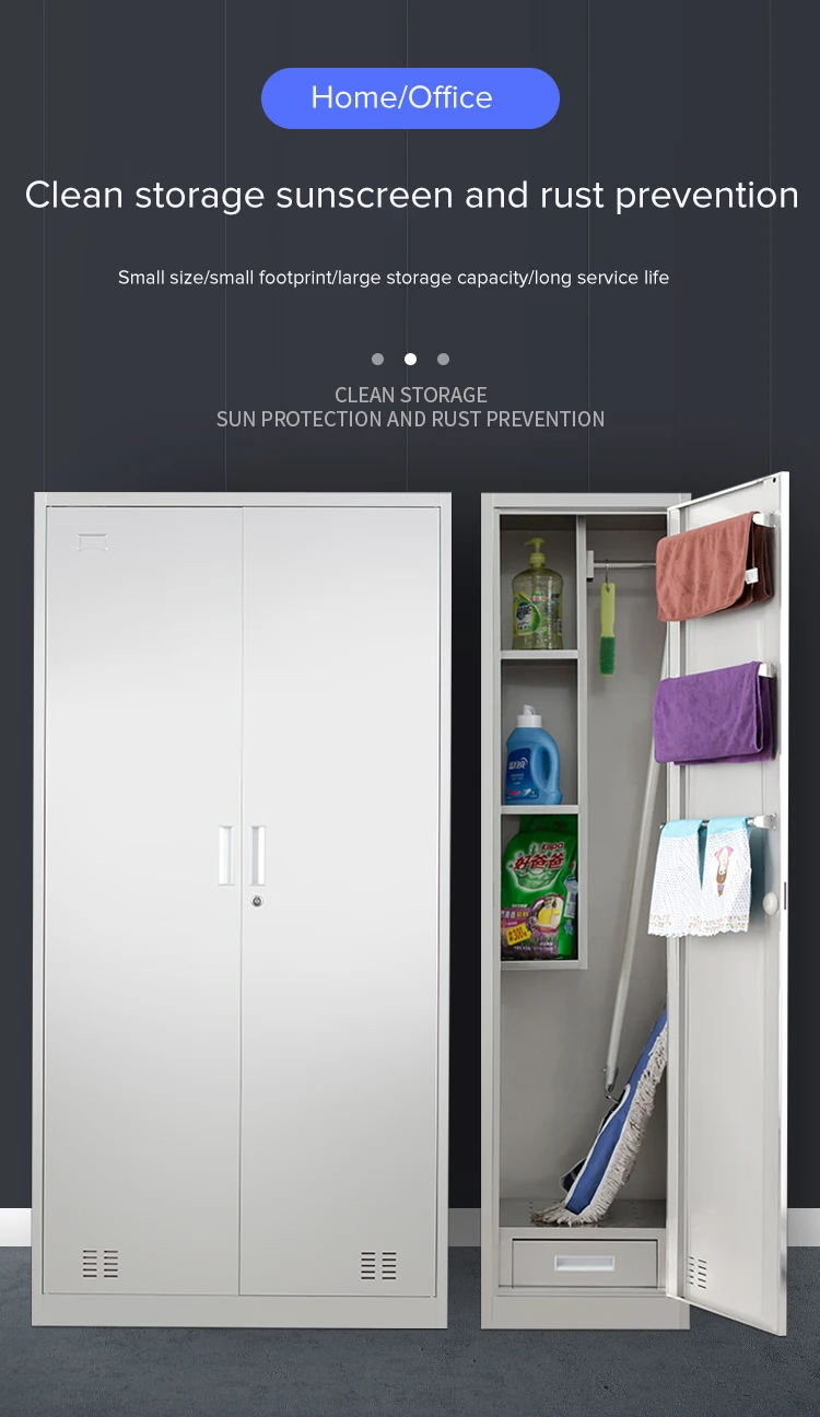Stainless Steel Single And Double Door Cleaning Cabinet Steel Mop Broom ...