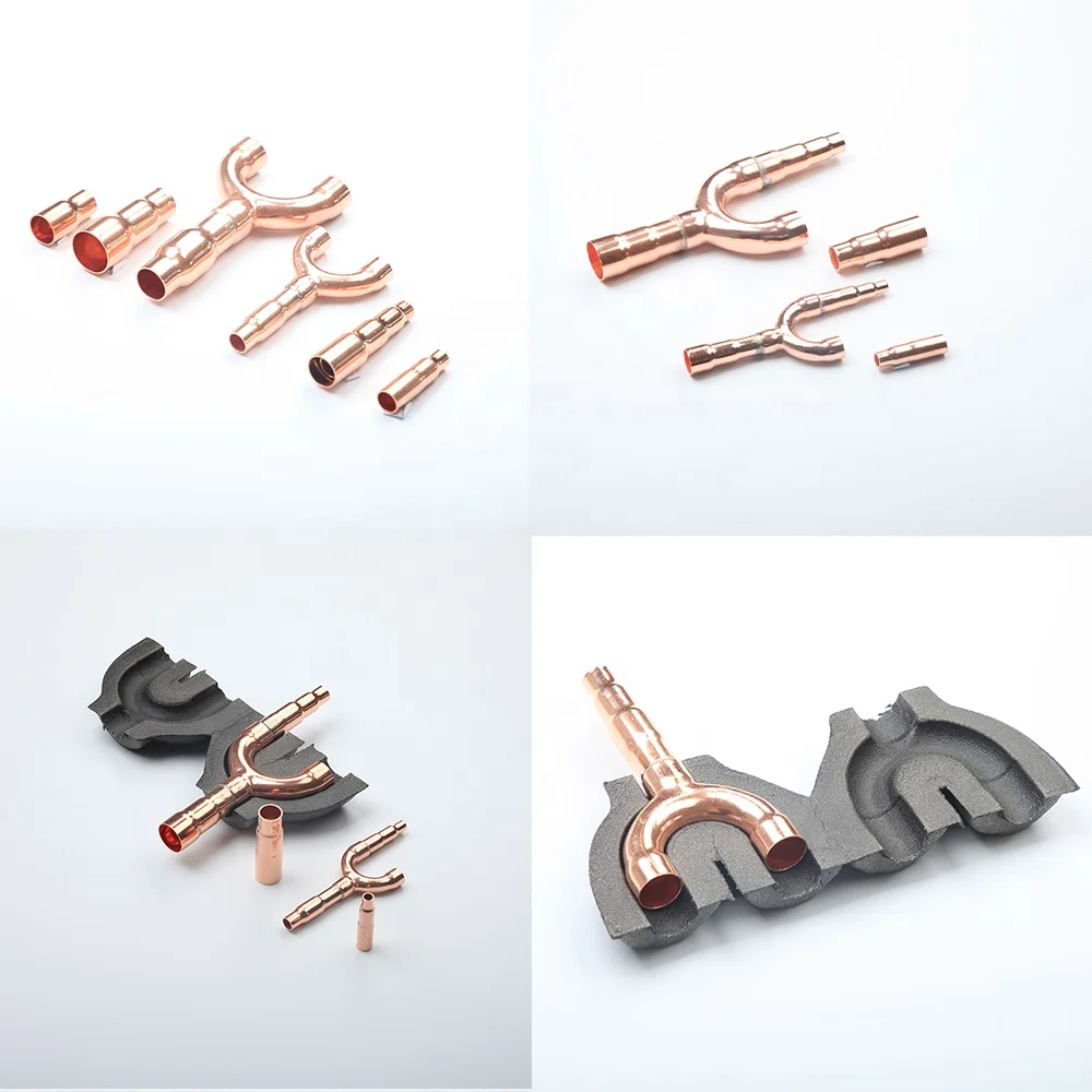 Air Conditioner Copper Y Branch Pipe Refnet Joints Kit