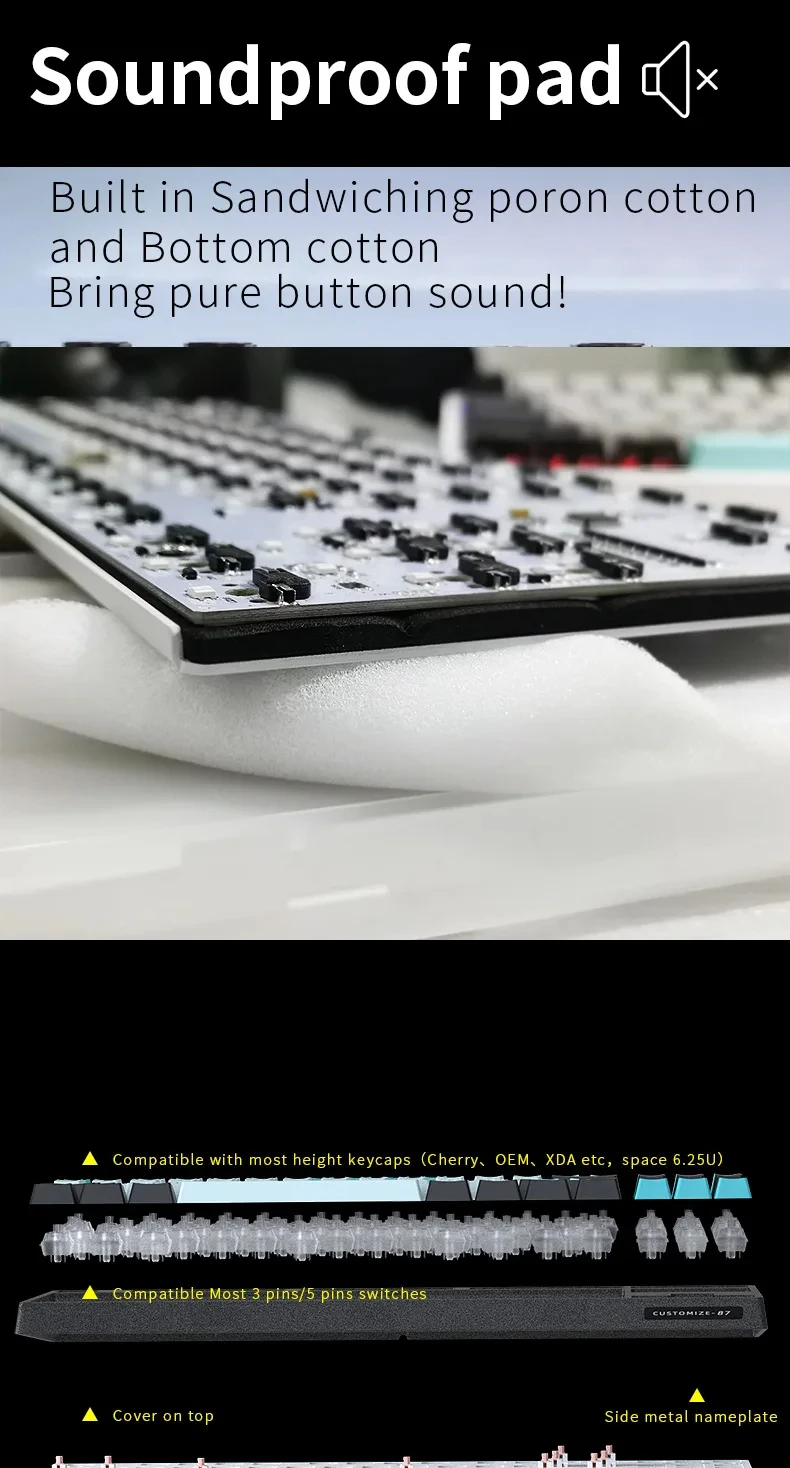 DK87 Keyboard Mechanical Kit - RGB, Hot Swap, & Customizable