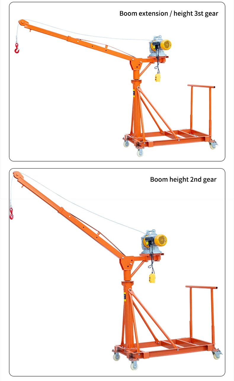 Mini Crane 400kg Retractable Lifting Equipment & 360° Rotation - OEM