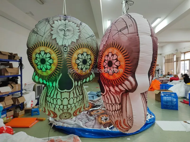 Halloween Rgb Light Inflatable Ceiling Skull Head Inflatable Ghost ...