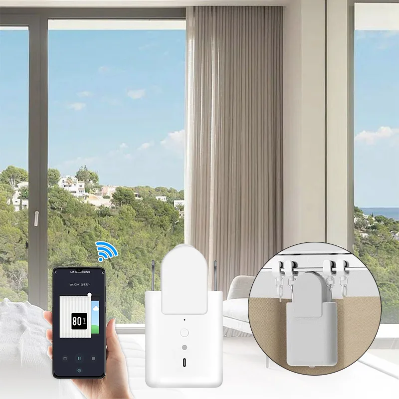 Smart Home Customizable Motorized Curtains with Remote Control