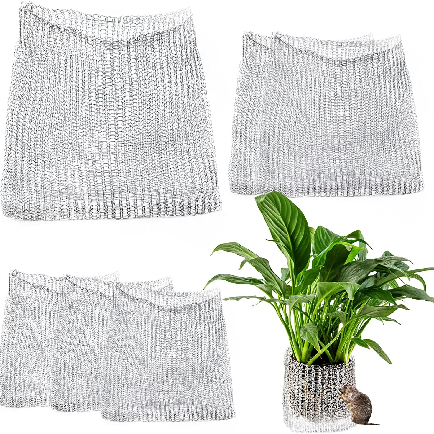 Stainless Steel Wire Mesh Bag Protecting Tree Flower Root Guard Gopher ...