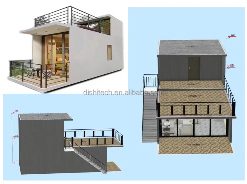 20ft Earthquake Proof Galvanized Steel Container Home Modular Flat Pack ...