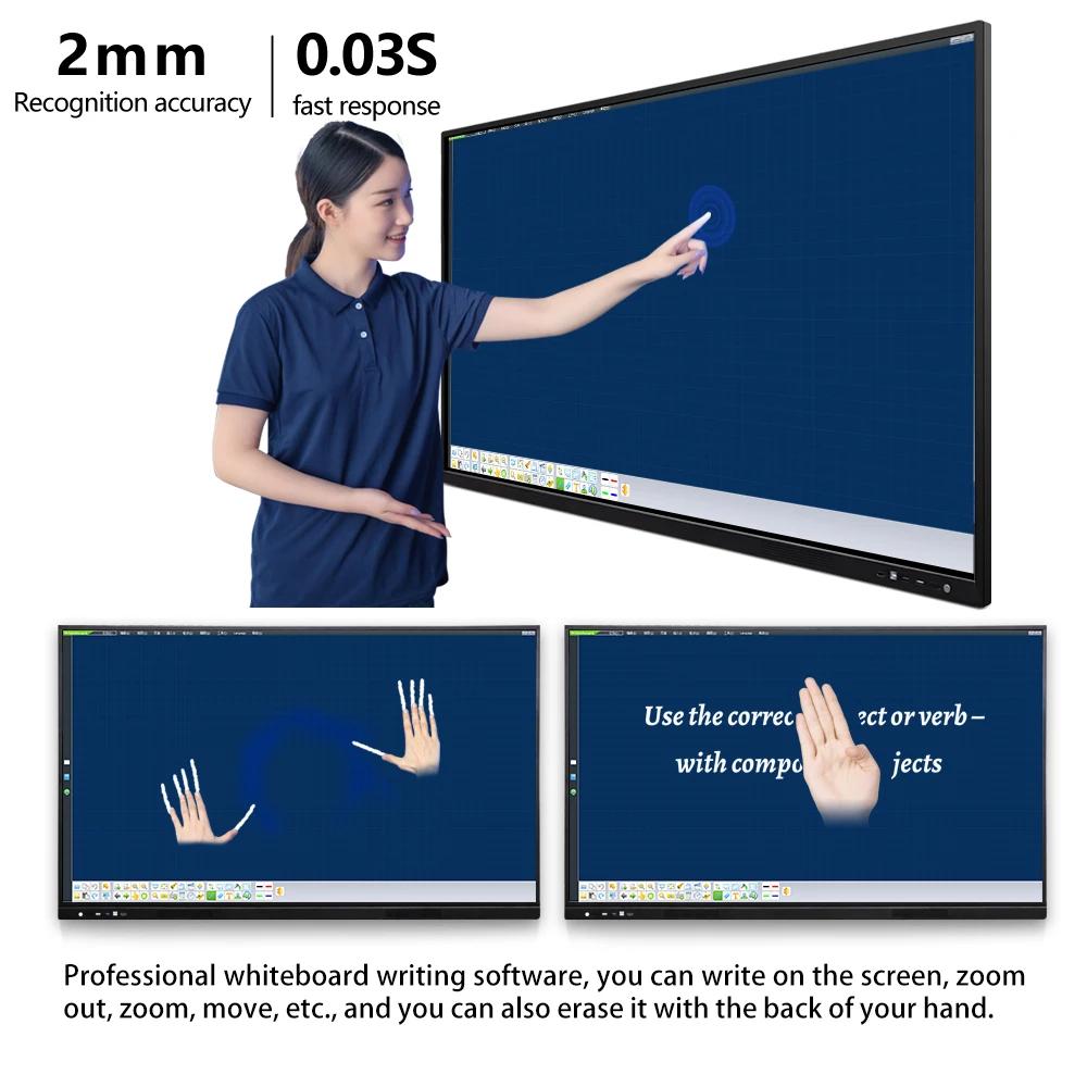 86 Inch HD 3840x2160 LCD Electronic Touch Screen Teaching Meeting Smart ...