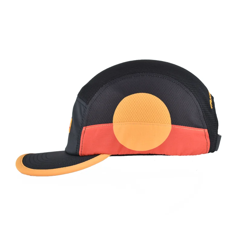 High Quality Custom Embroidery Logo Waterproof Mesh Hat 5 Panel Running ...