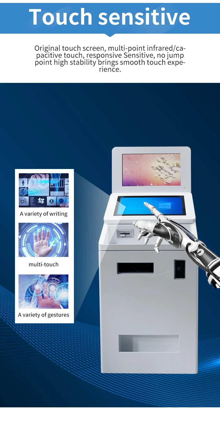 Hospital Kiosk Cash Coin Recycle QR Scanner A4 Report Printing Touch ...