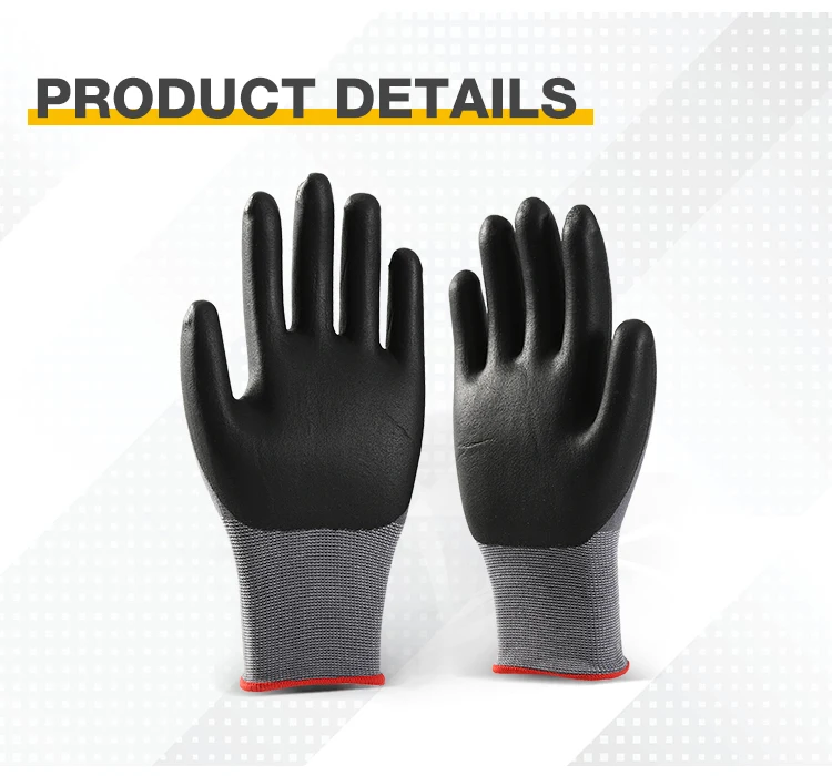 High Performance Anti-impact Nitrile Foam Coated Polyester Gloves Anti ...