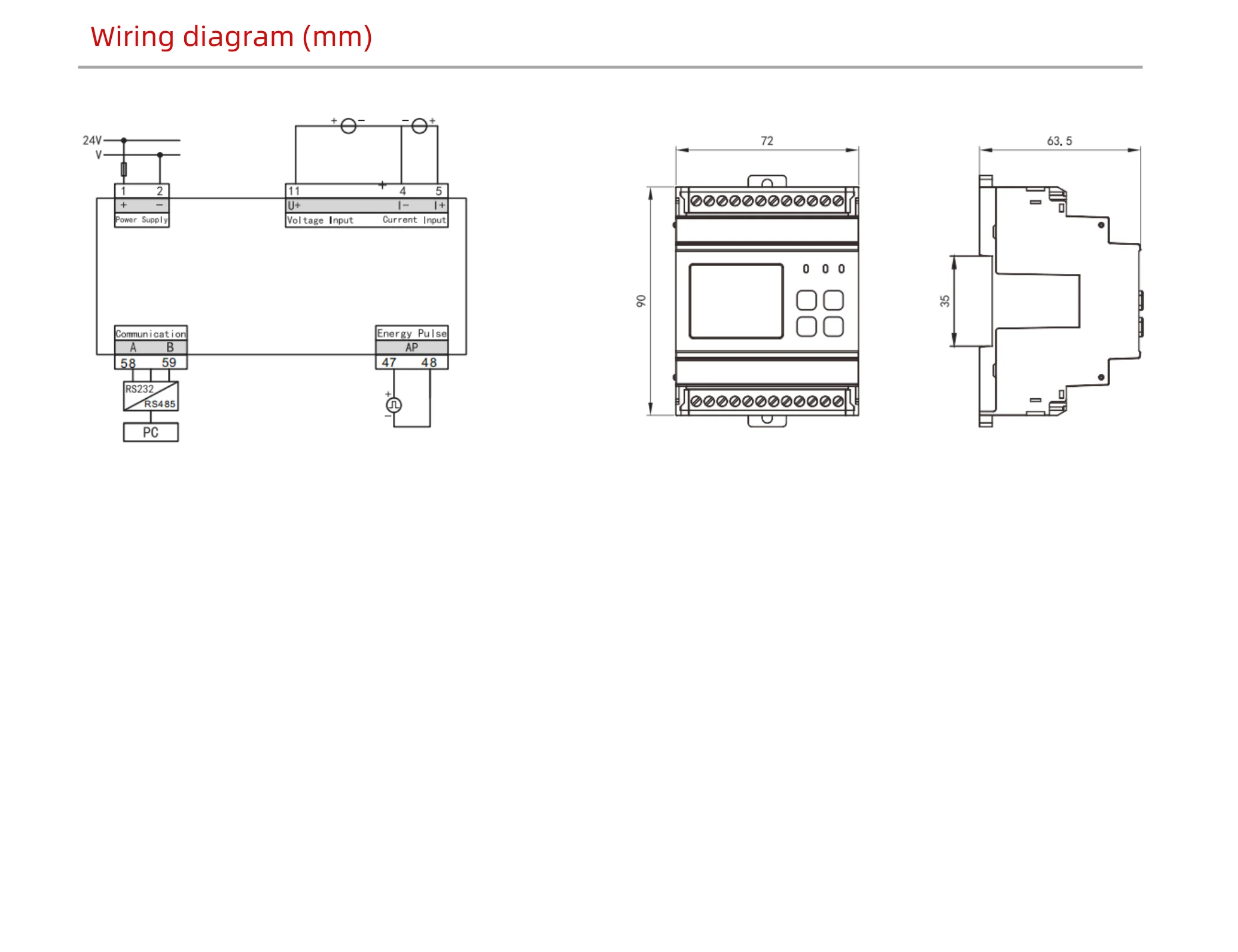 ONESTO Din Rail Mounted Energy Meter for Solar Power
