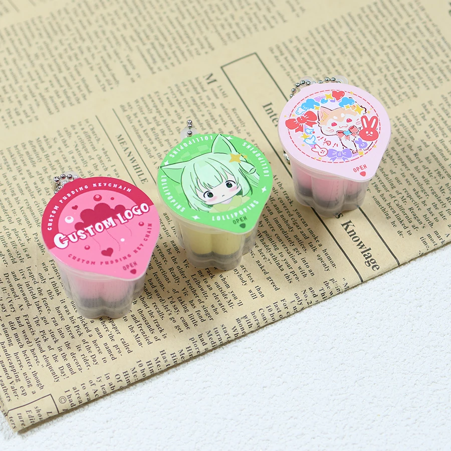 Custom Simulation Food Play Pudding Jelly Keychain Custom Creative ...