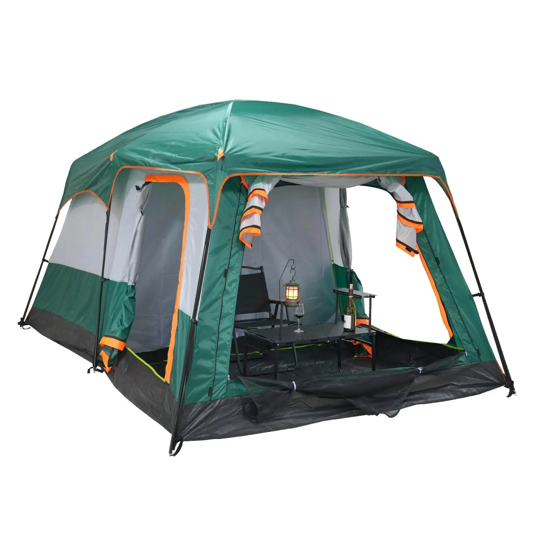 6-8 Person Two-Bedroom Camping Tent with Living Room-Perfect for Family ...