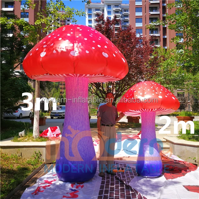 Custom Size Giant Inflatable Mushroom Model with LED Light