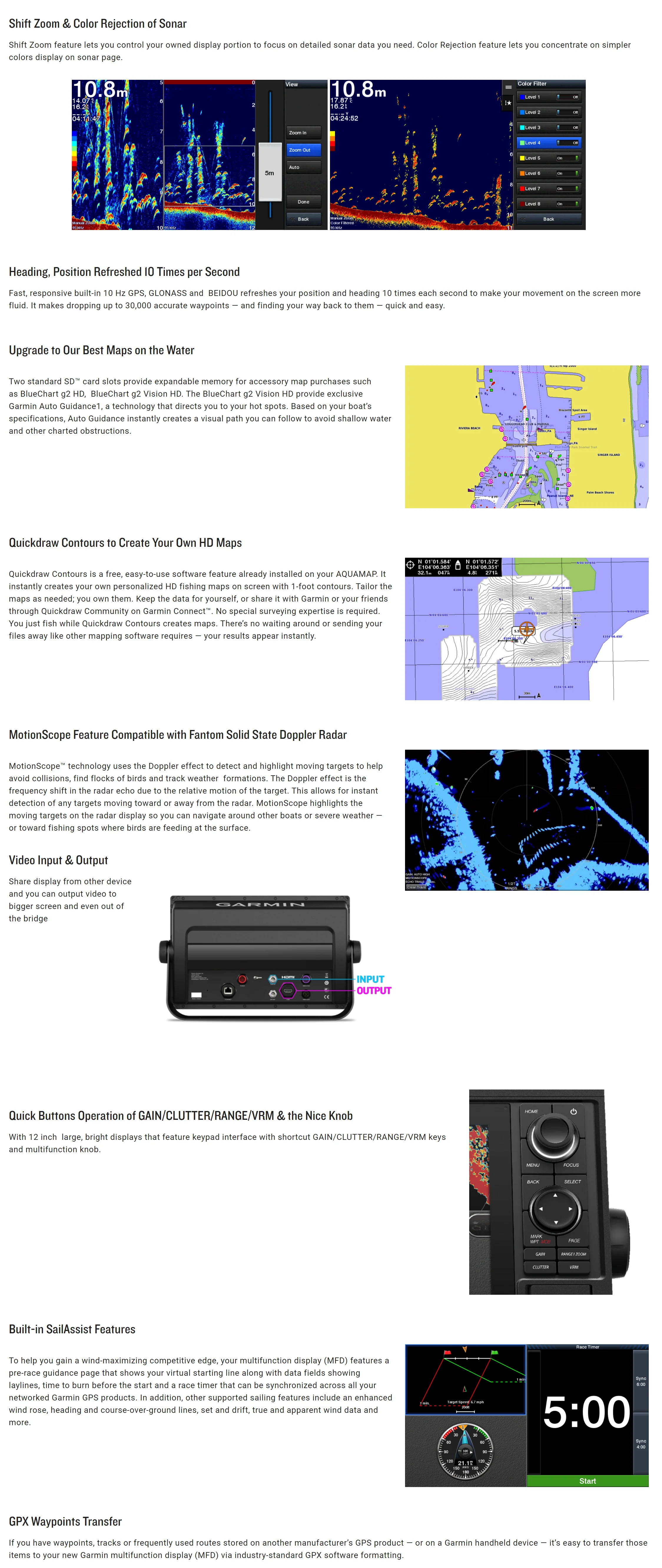 Marine Electronics - AQUAMAP 1222XS Fish Finder & Chartplotter