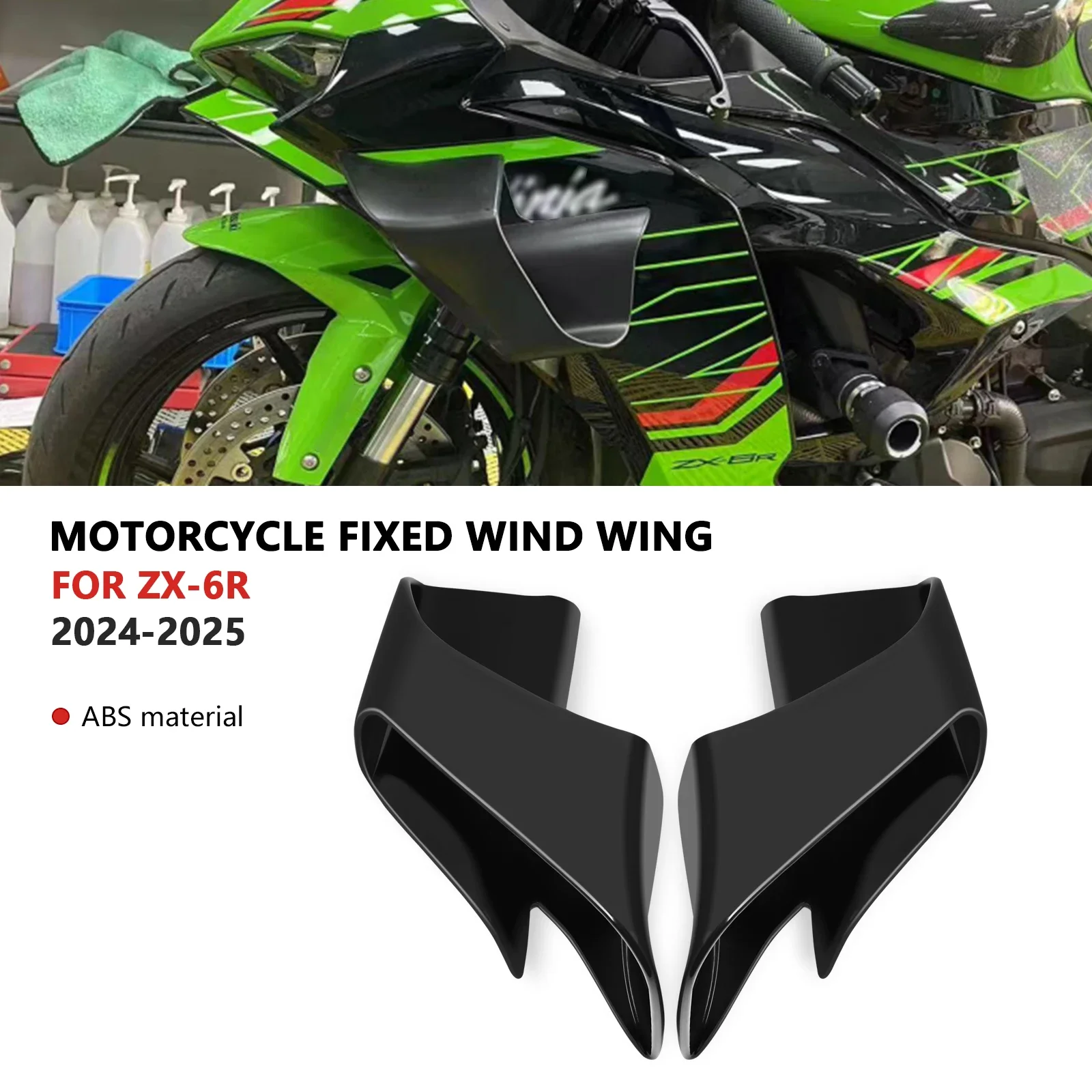 Kawasaki ZX6R 2024-2025 Fixed Wing Front Fairing - Durable & Aerodynamic