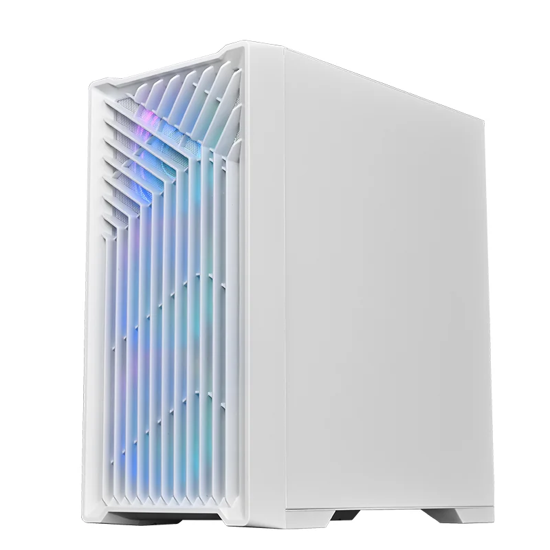 Black Color Gaming Pc Case Mesh Panel Glass Side Panel Gaming Computer ...