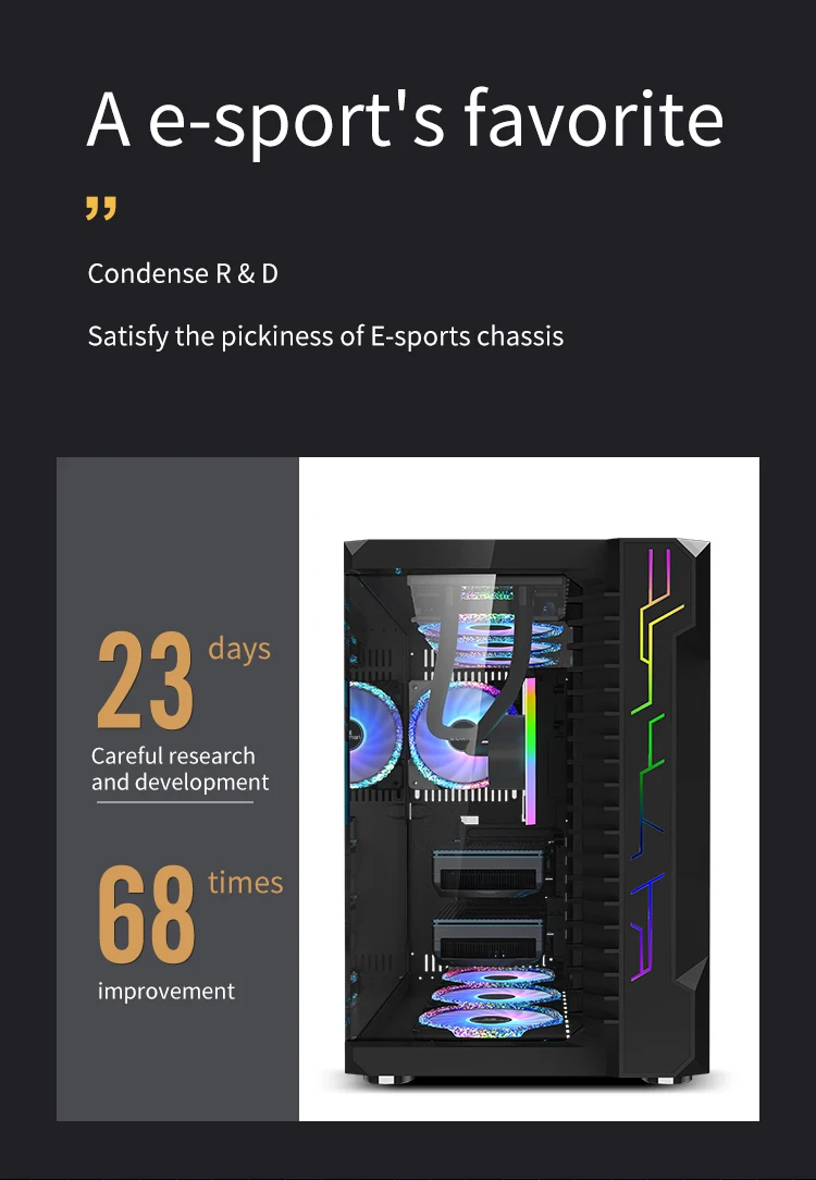SNOWMAN Gaming PC Case - Mid Tower ATX with Tempered Glass