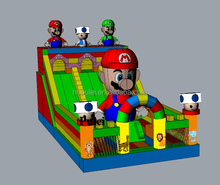 Inflatable Kids Playground With Air Pump Super Mario Inflatable Dry ...