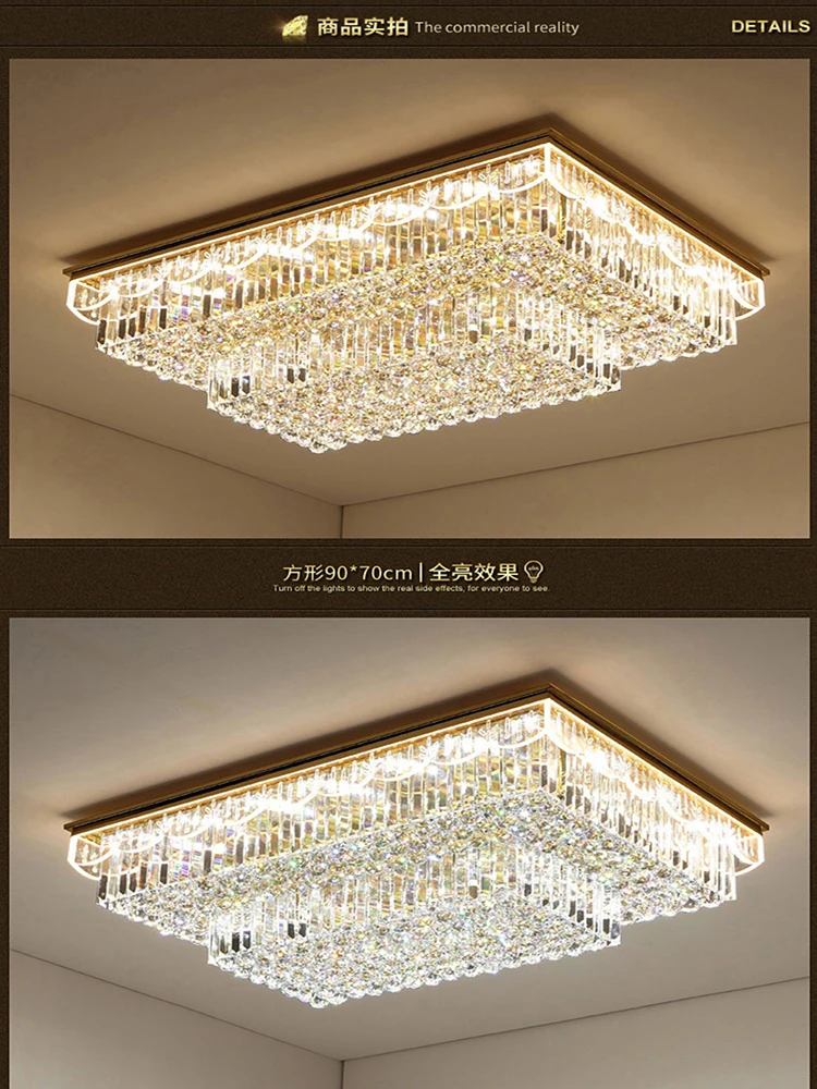 Modern Gold Luxury Dimmable Hotel Lobby Bedroom Living Room Rectangular ...