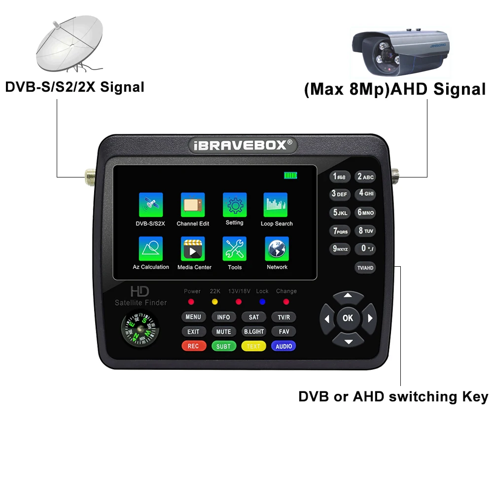 V10 Finder Max+ Satfinder 4.5inch Dvbs/s2/s2x/ahd H.265 Digital ...