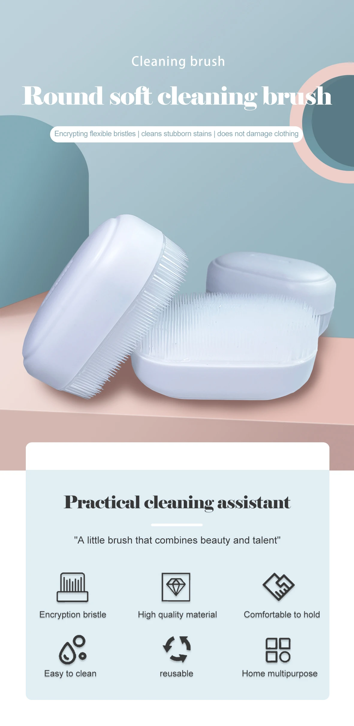 Oem Laundry Brush Clothes Washing Scrubber Brush With Plastic Shell ...