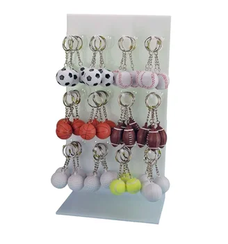 Simple 3-tier 12 Hooks Metal Wire Keychain Key Ring Display Stand ...