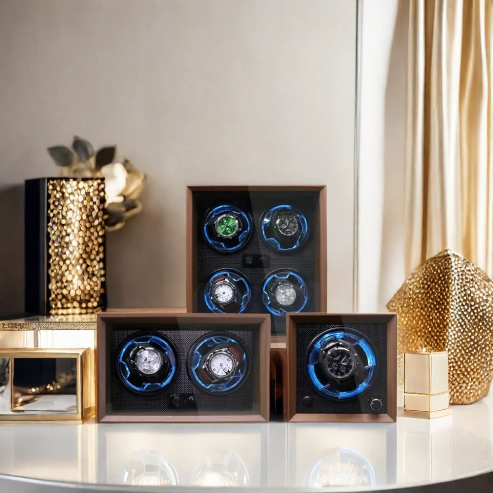 Custom Automatic Walnut Luxury Wood Single Watch Winder Safe Box ...