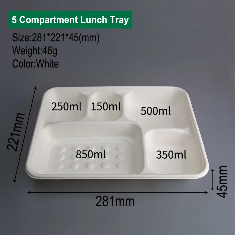 Custom Printed Square Lunch Tray Deep Disposable Food Tray 5 ...