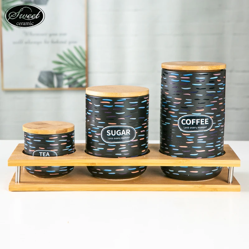 Colorful Round Airtight Ceramic Canister Customizable Cheap Price ...