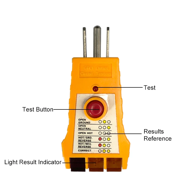 Sk305 Socket Tester Gfci Function Socket Ground Checker 110-125v Earth ...