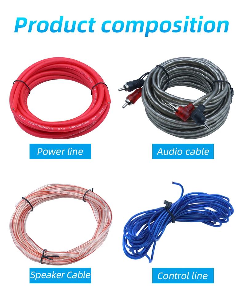 Wholesale Audio Subwoofer Power Cable Kits for Car Amplifiers