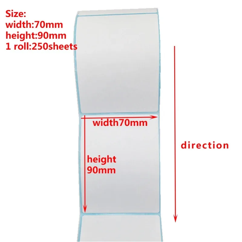 Waterproof 20-30-40-50-60-70mm Wide Blank Direct Print Thermal Paper ...