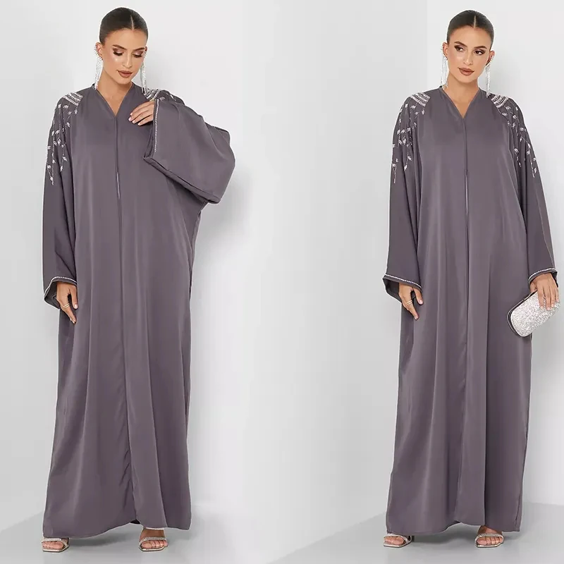 Shop Custom Winter Coat Saudi Simpel Pleated Abaya Dress