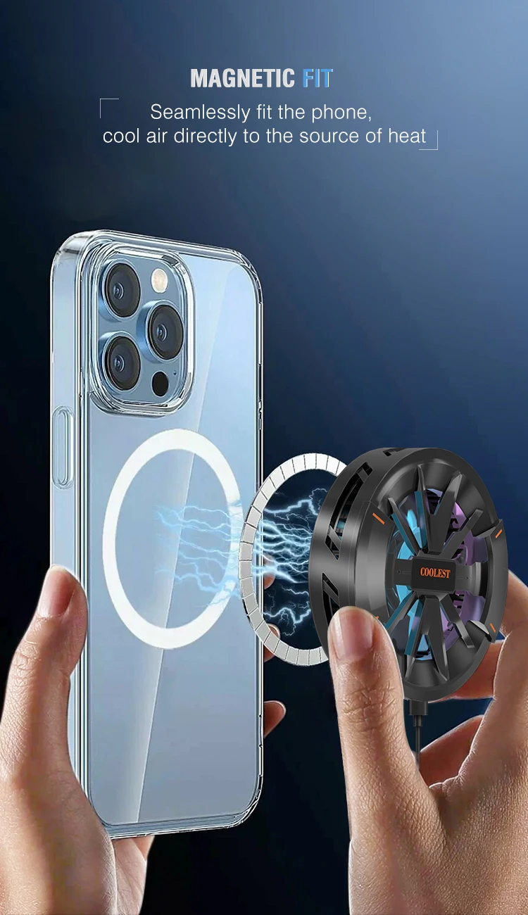 Js40 Magnetic Semiconductor Phone Cooler Fast Cooling Fan Radiator For ...