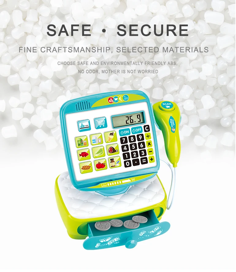 High Quality Children Pretend Preschool Paly Set Electronic Kids Cash ...