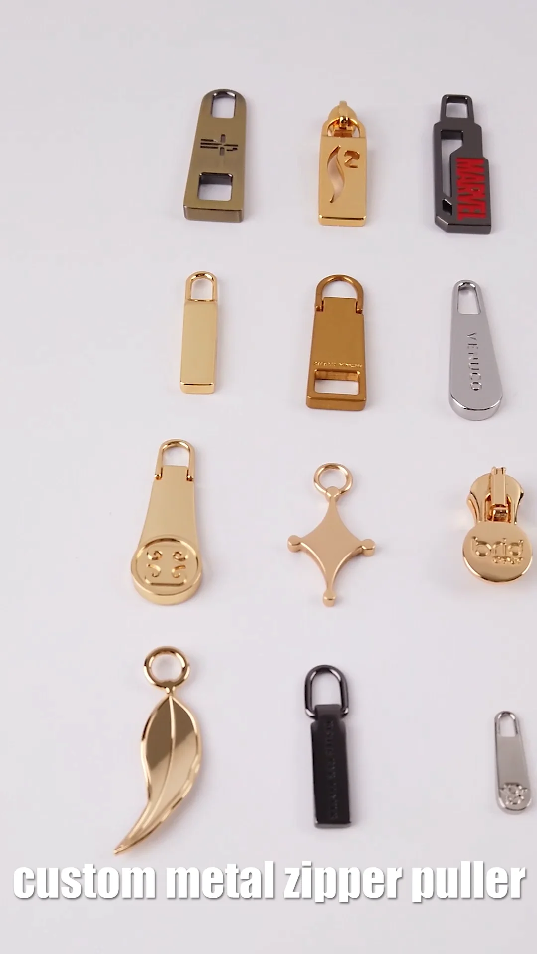 Wholesale Sneak Gold Metal Zip Puller For Clothing,Custom Metal Zipper ...