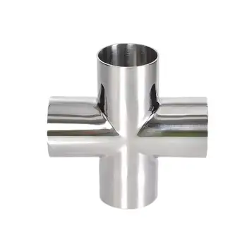 Sanitary Welded Crossover Stainless Steel Pipe 304 316 Four-way Pipe ...