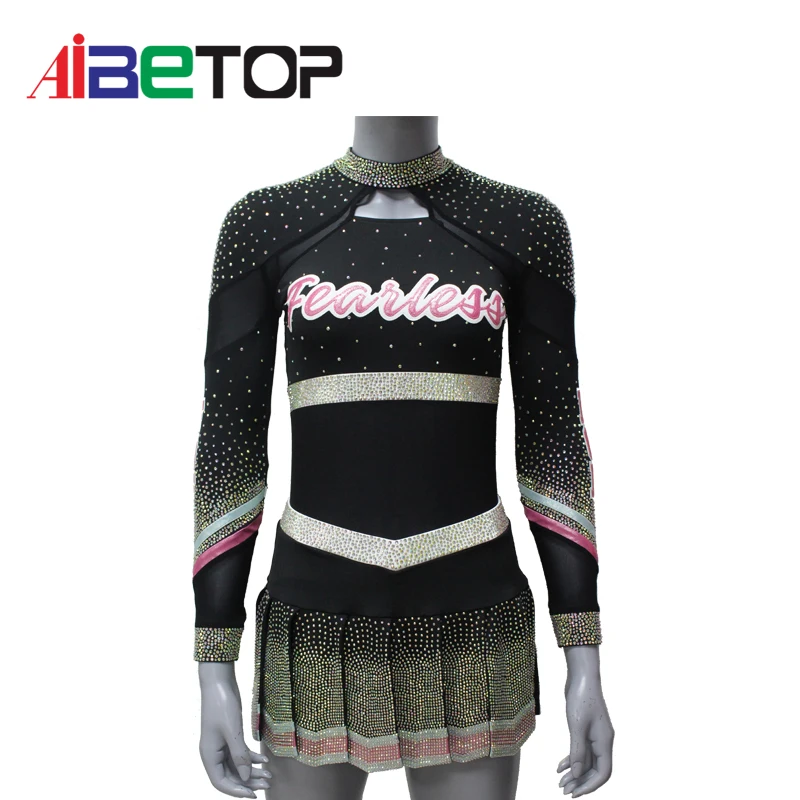 High School Cheerleaders Uniforms Rhinestones Cheerleading Costume ...