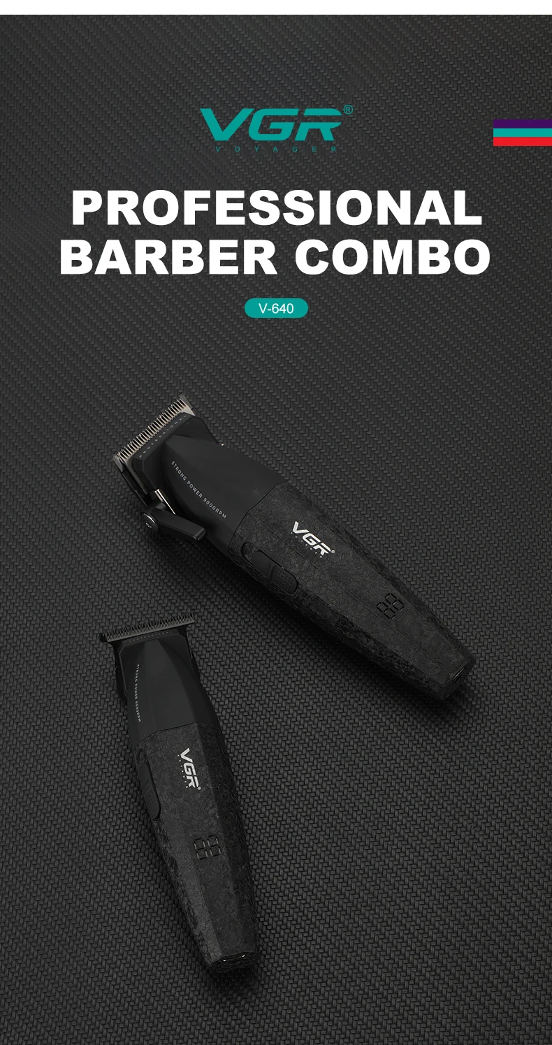 VGR V-640 DLC Blade - High Speed Motor Barber Salon Trimmer