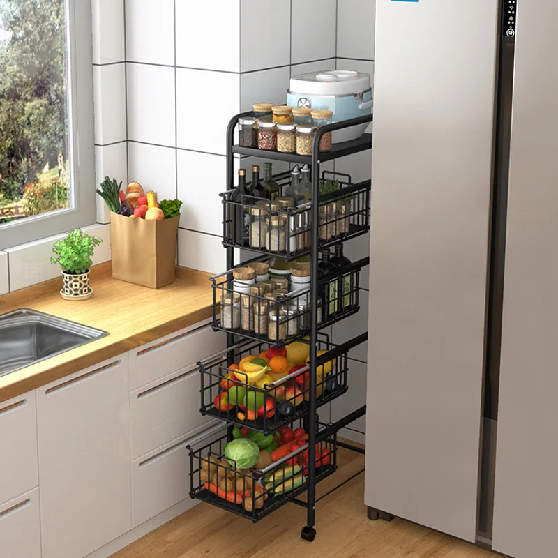OWNSWING Kitchen Storage Floor Rack Multilayer Fruit and Vegetable ...