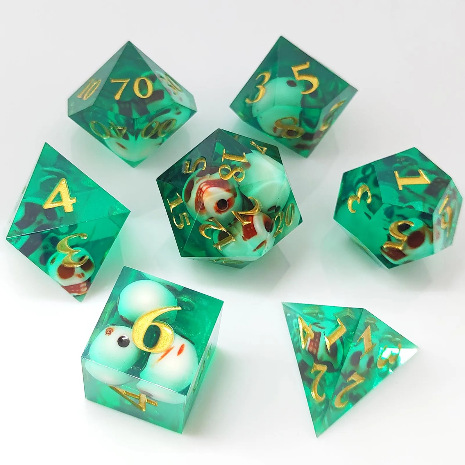 In Stock D&d Board Game Polyhedral Custom Resin Sharp Edge Dice - Buy ...